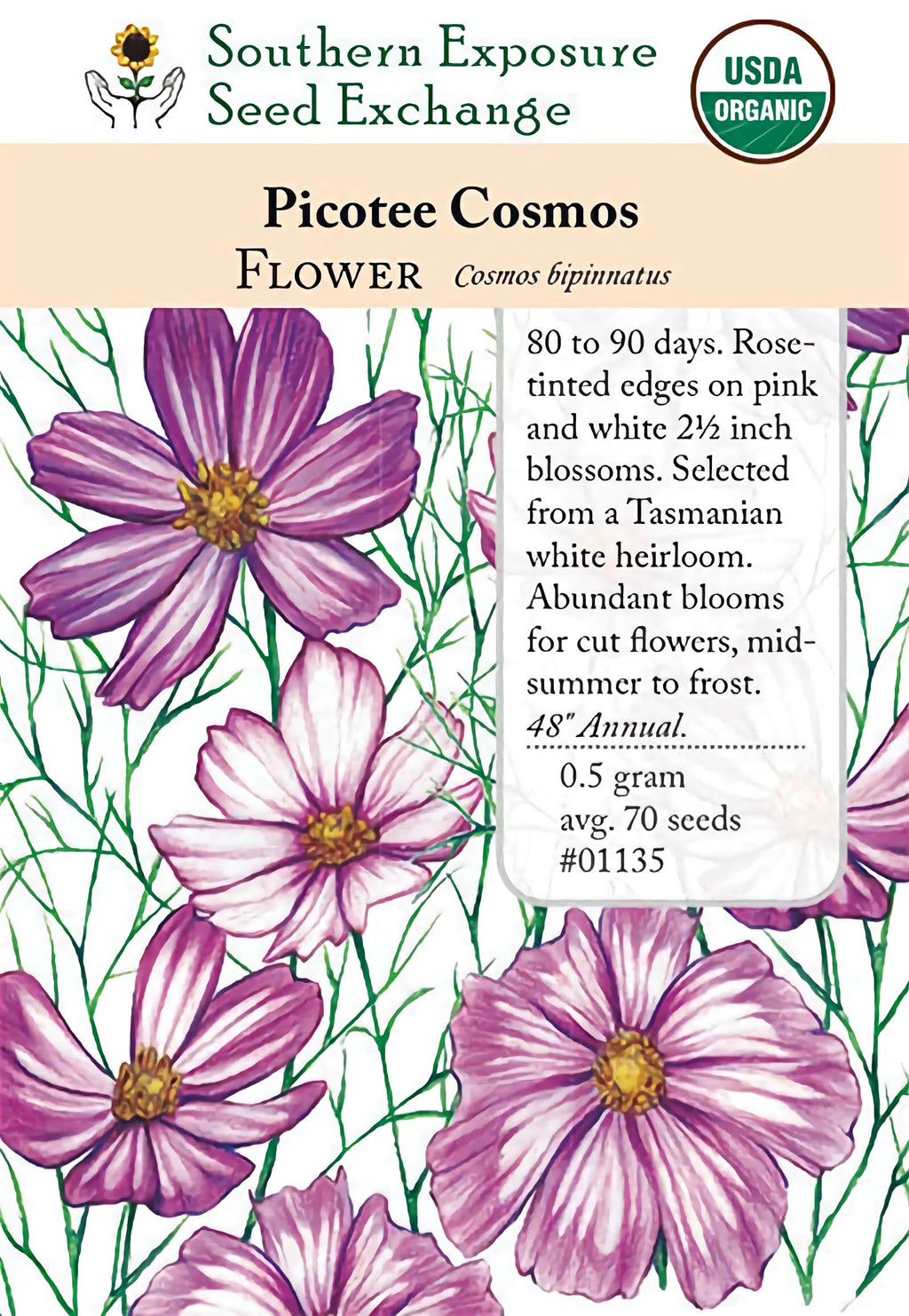 01135 - Cosmos, Picotee – Southern Exposure Seed Exchange - Wholesale